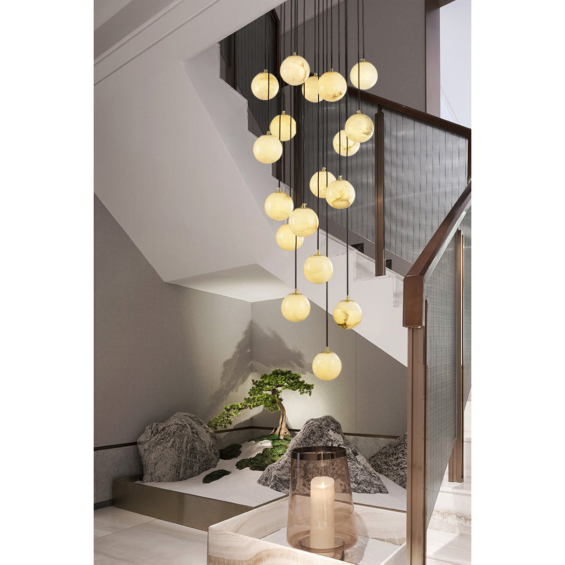 Alabaster Balls Cluster Chandelier – Radilum