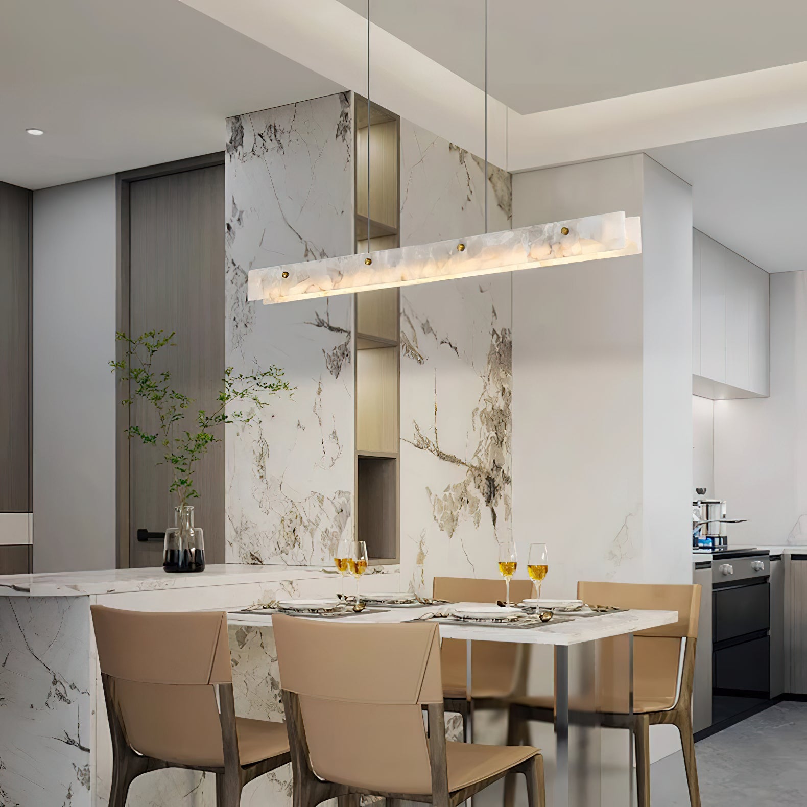 Alabaster LED Linear Pendant Light – Radilum