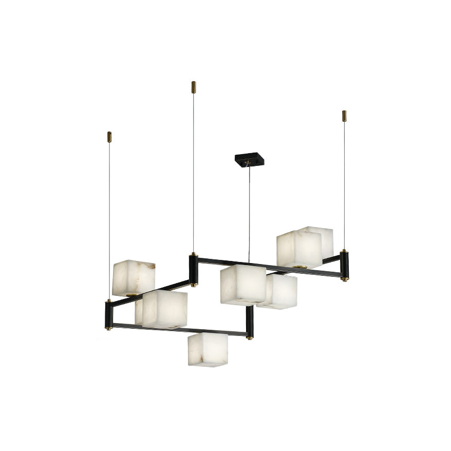 Alabaster Square Box Chandelier – Radilum
