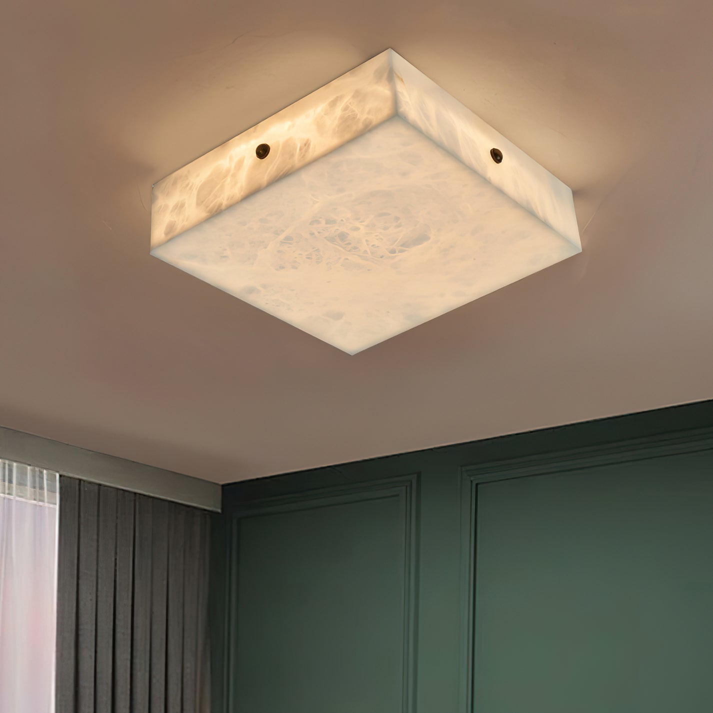 Arca Alabaster Flushmount Ceiling Light – Radilum