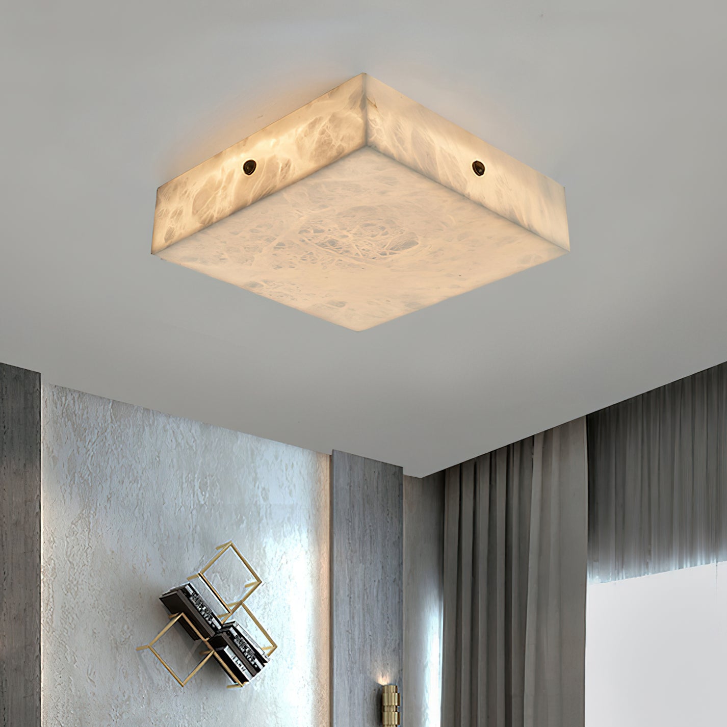 Arca Alabaster Flushmount Ceiling Light – Radilum