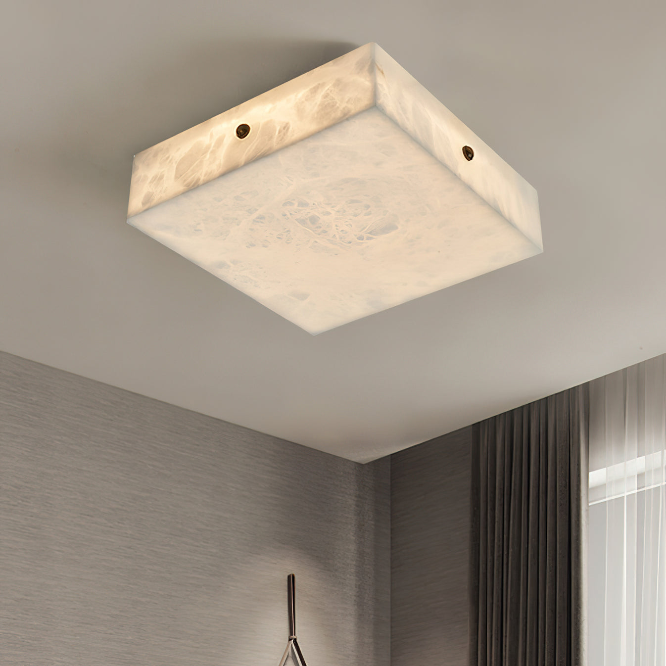 Arca Alabaster Flushmount Ceiling Light – Radilum