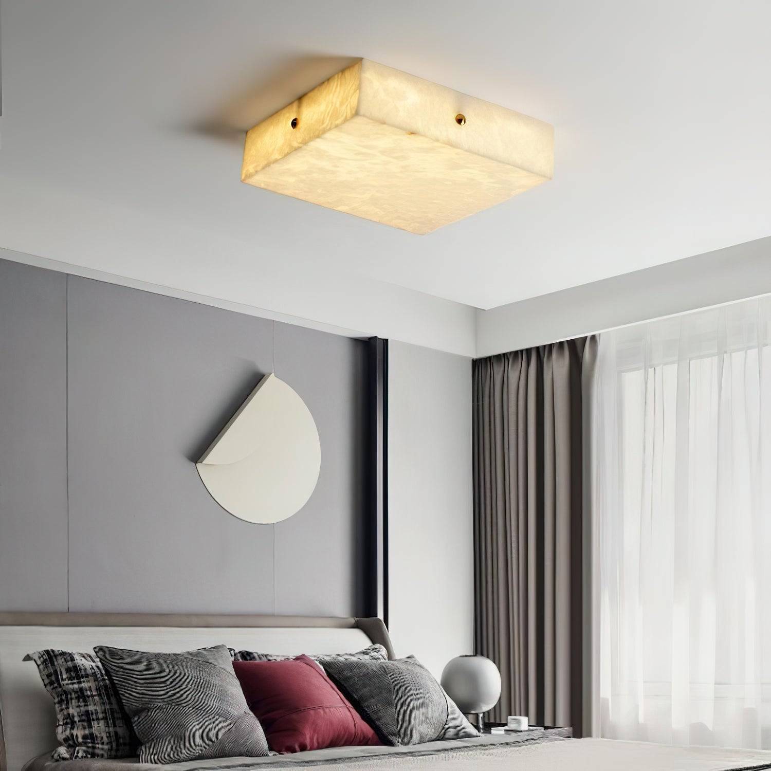 Arca Alabaster Flushmount Ceiling Light – Radilum