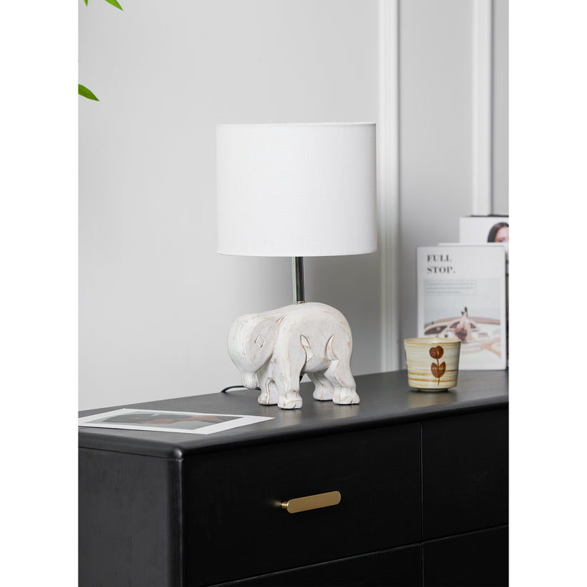 Carved Wood Animal Table Lamp – Radilum