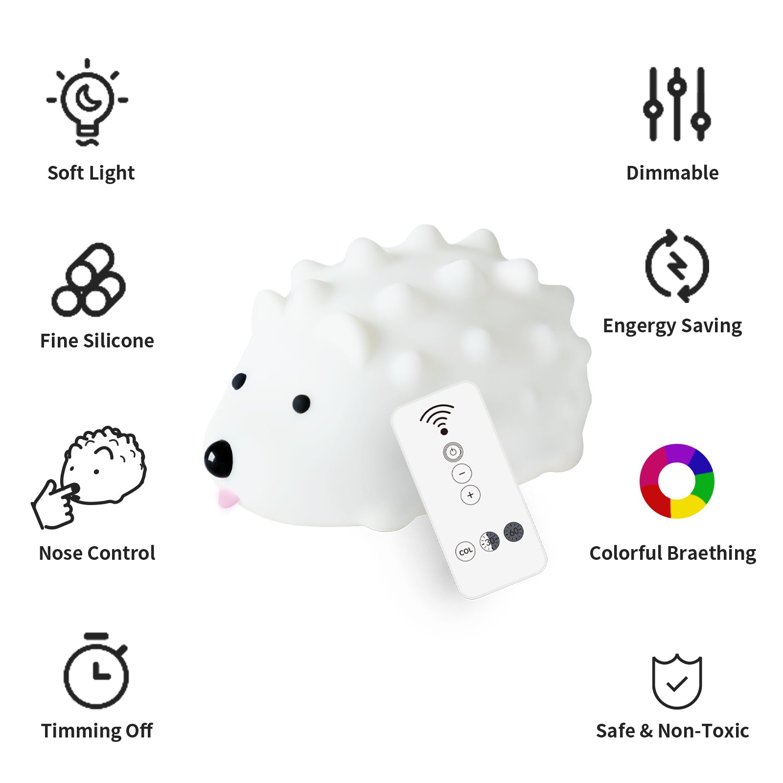Hedgehog Timing Night Light (built-in battery) – Radilum